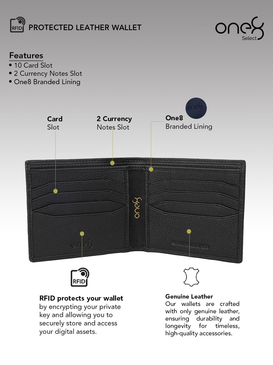Black Minimalist Bifold Wallet – One8 Select